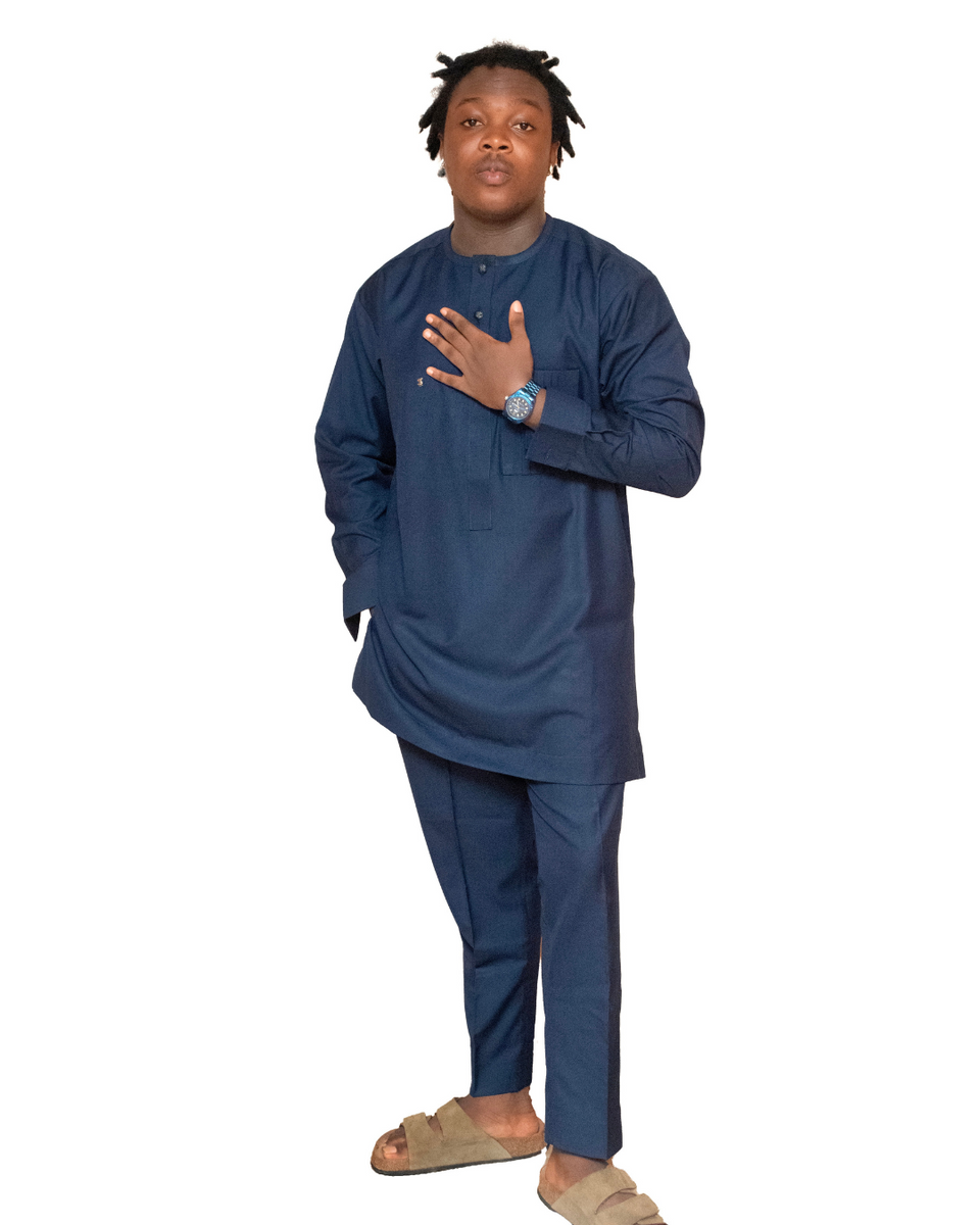 Navy blue long sleeve men's senator native – Laris Fashion Edge